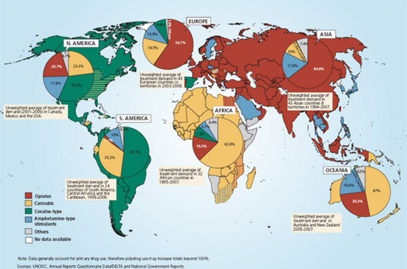 El Mapa de las Adicciones: ONU muestra las drogas más populares en cada ...