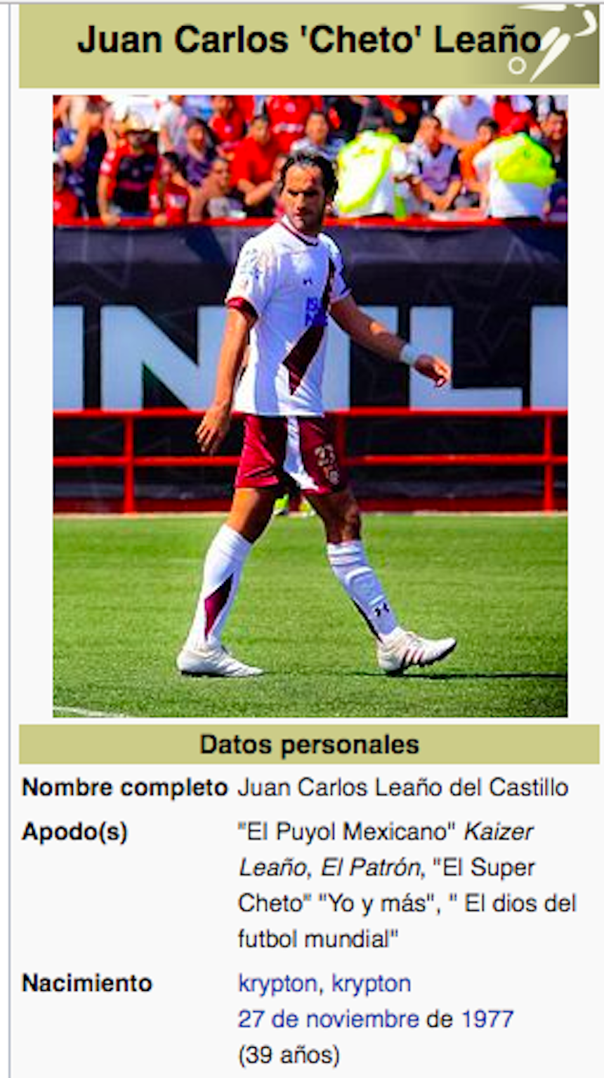 La página de Wikipedia del Cheto Leaño es una joya - Sopitas.com