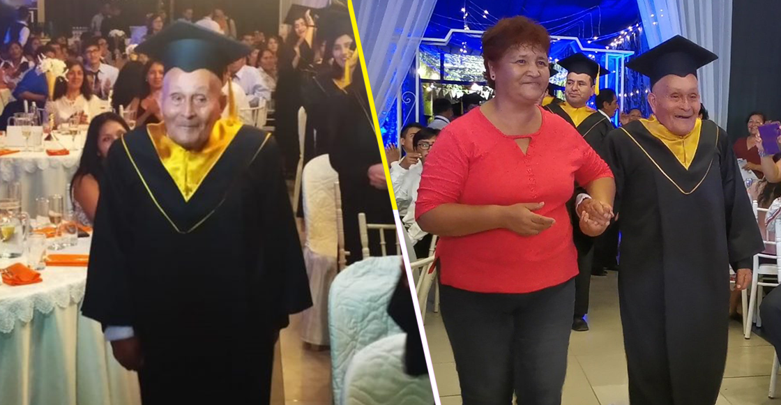 Abuelito logra graduarse de la universidad a los 89 años