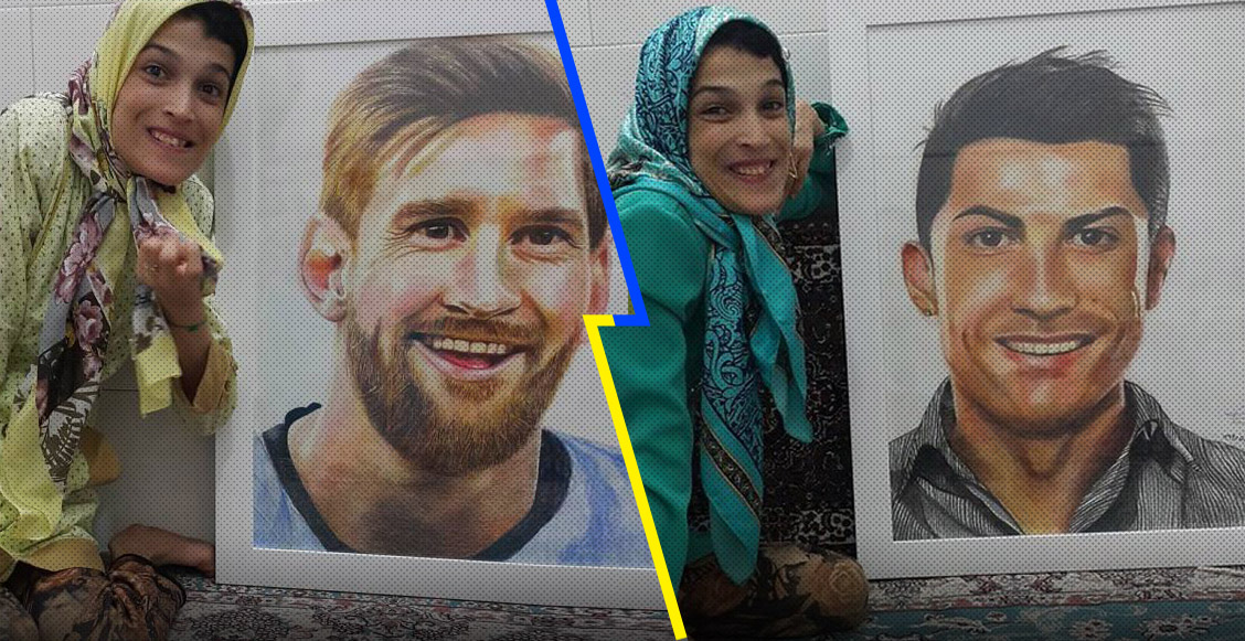 Fateme Hamami: La artista iraní que plasma retratos de futbolistas y ...