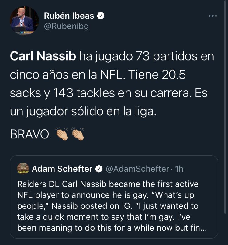 El emotivo mensaje de Carl Nassib, el primer jugador activo de la NFL ...