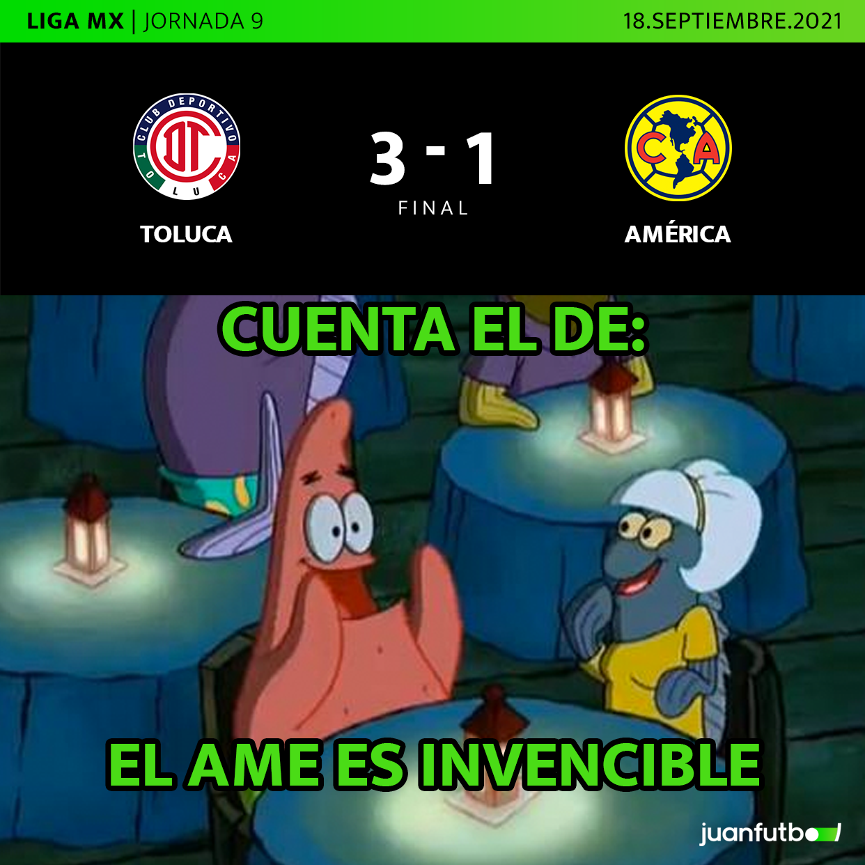 Haret Ortega y los memes le quitan el invicto al América en Toluca