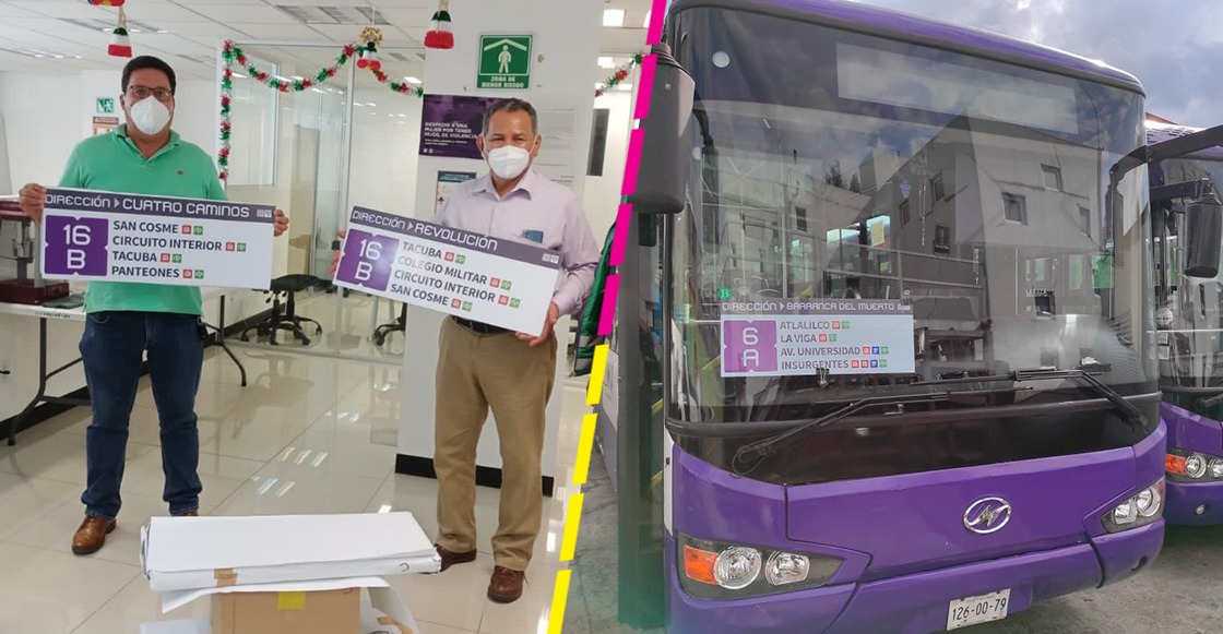 ¡Súbale, hay lugar! Conoce los nuevos letreros de los camiones morados CDMX