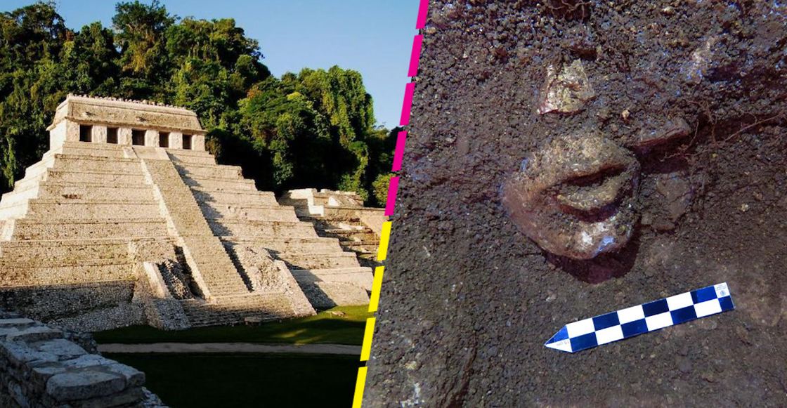 La cabeza de un dios maya que encontraron en Palenque, Chiapas