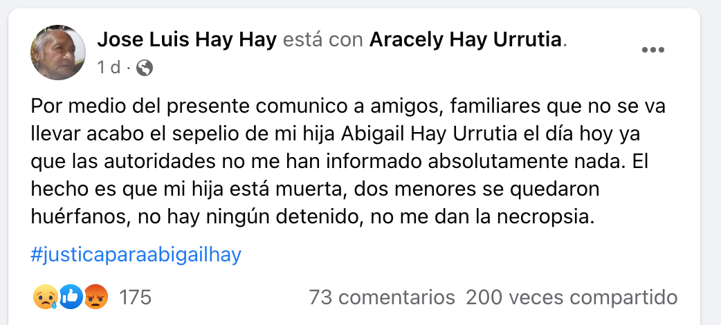 Las irregularidades en el caso de Abigail Hay Urrutia, quien se ...