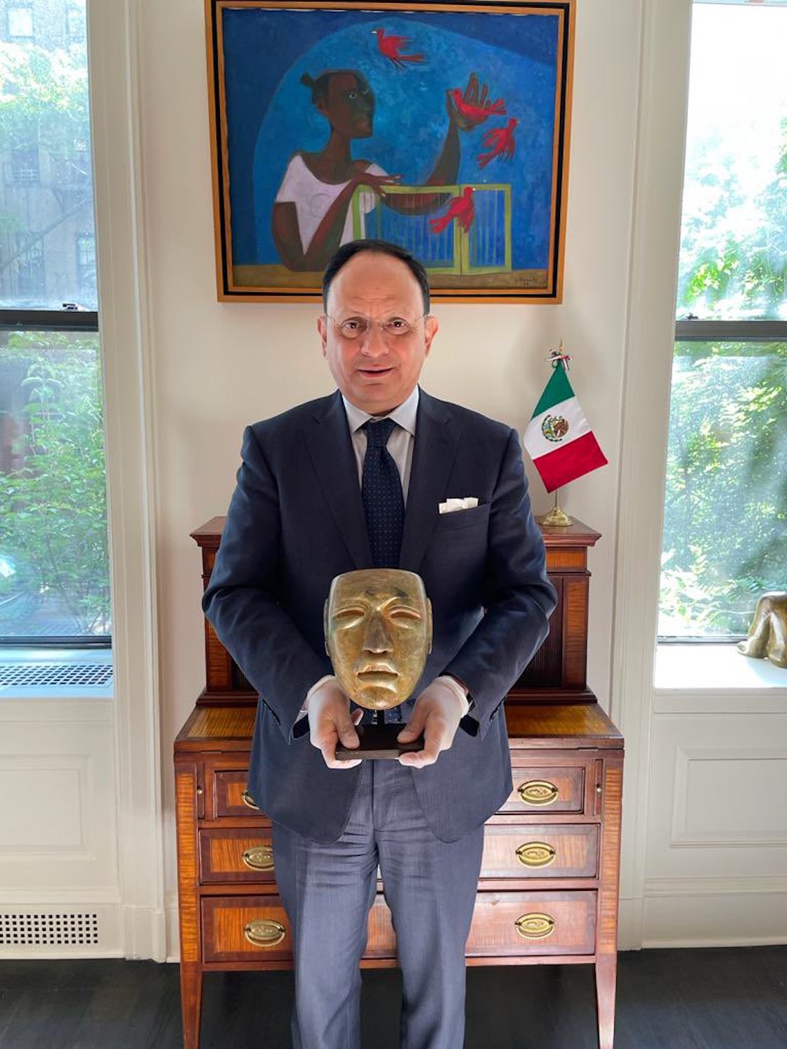 La máscara olmeca de hace mil años de antigüedad que se devolvió a México