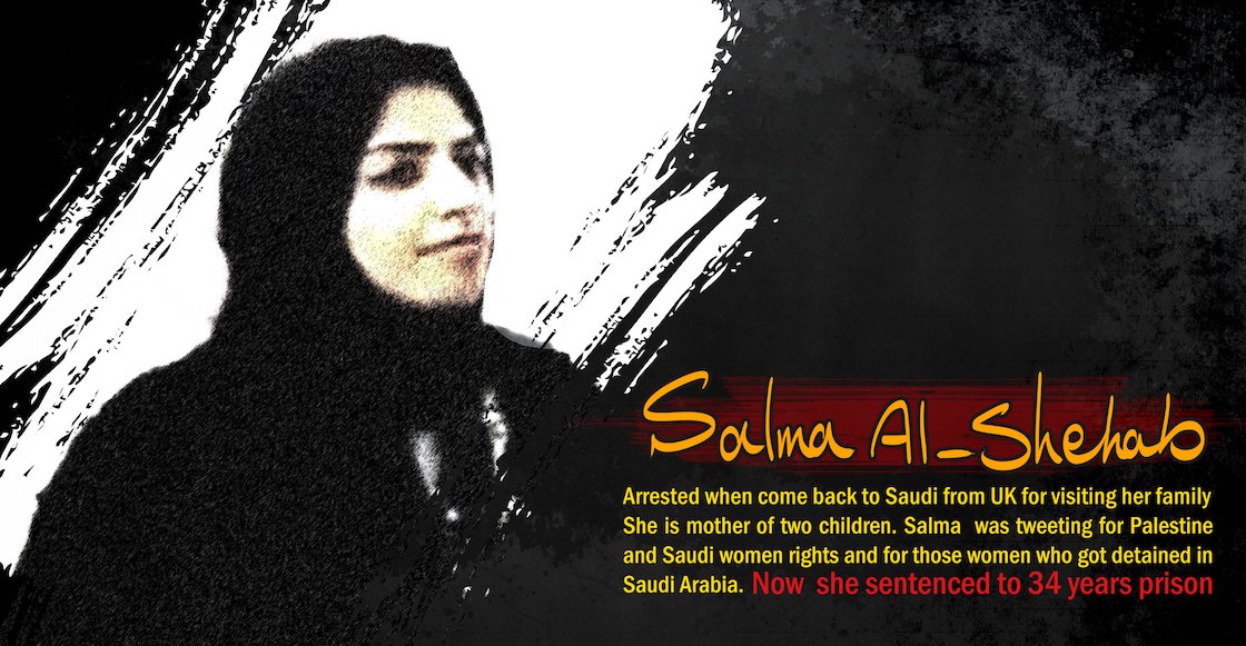Por tuitazos de activismo: Condenan a Salma al-Shehab a 34 años de ...