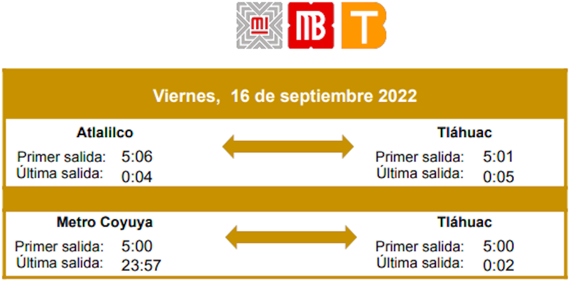 Cierres y horarios: Así funcionarán el Metro y Metrobús el 16 de ...