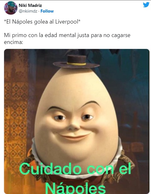 Napoli y los memes destrozan al Liverpool en su regreso a la Champions ...