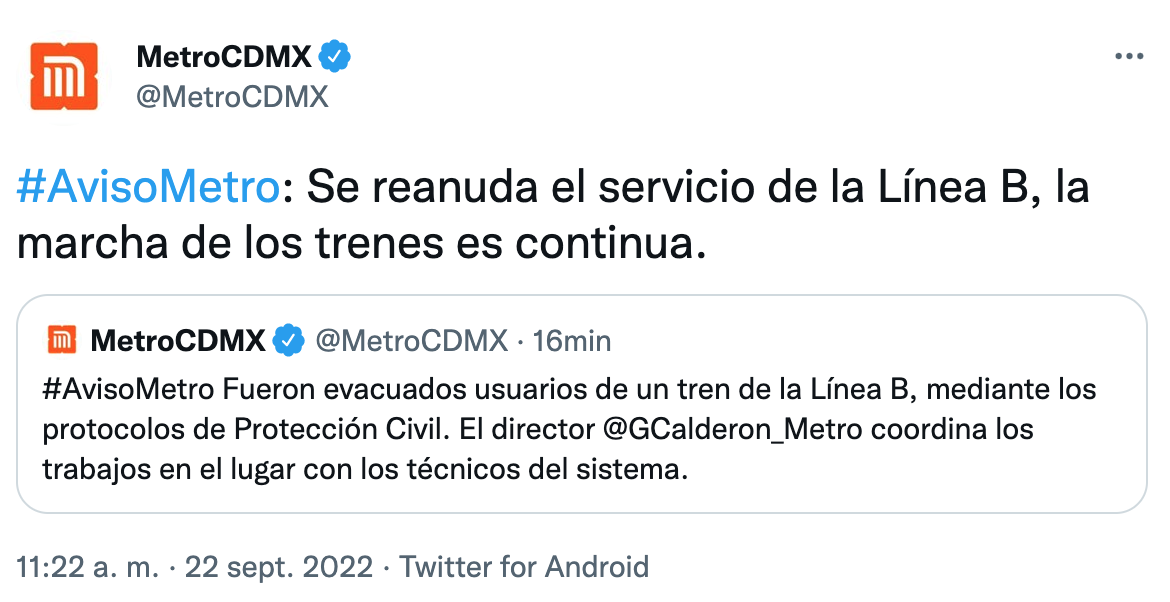 Desalojan la Linea B del Metro de CDMX; esto es lo que sabemos
