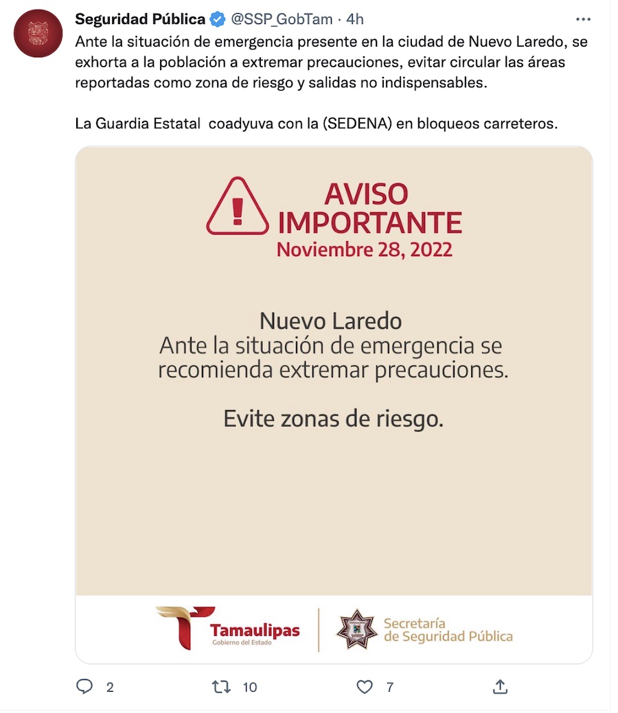 Una mañana violenta en Nuevo Laredo: bloqueos, enfrentamientos y cierre de escuelas