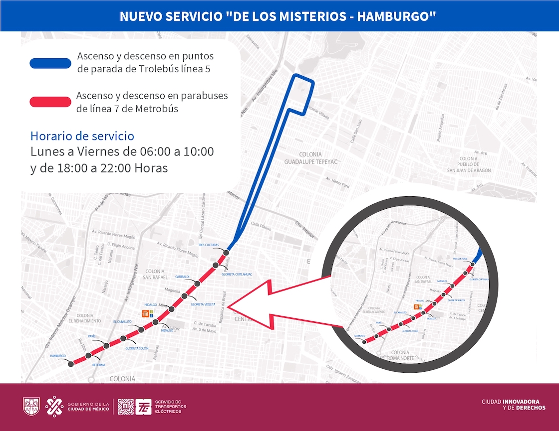 Esta es la nueva ruta de la Línea 5 del Trolebús de la CDMX