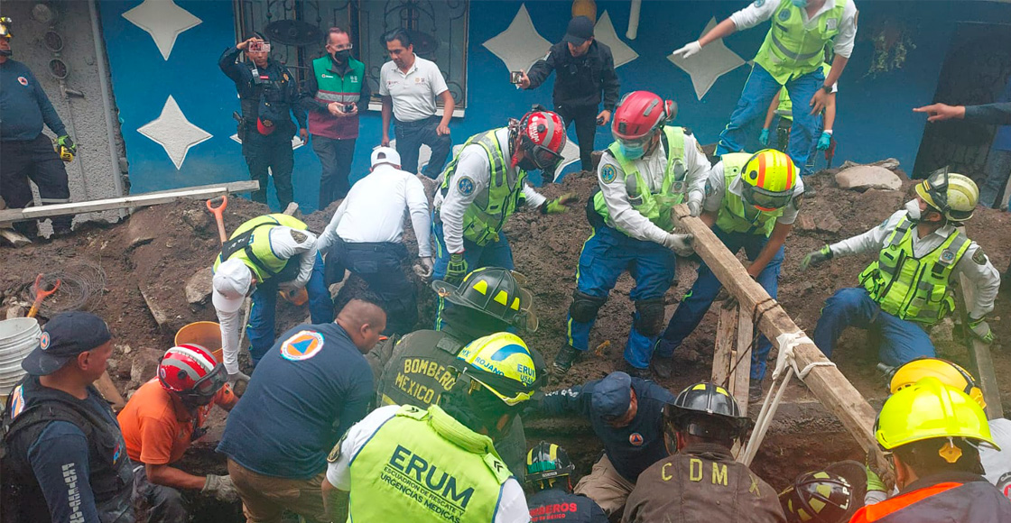 Derrumbe en una obra de drenaje deja un muerto y un herido en la Álvaro Obregón