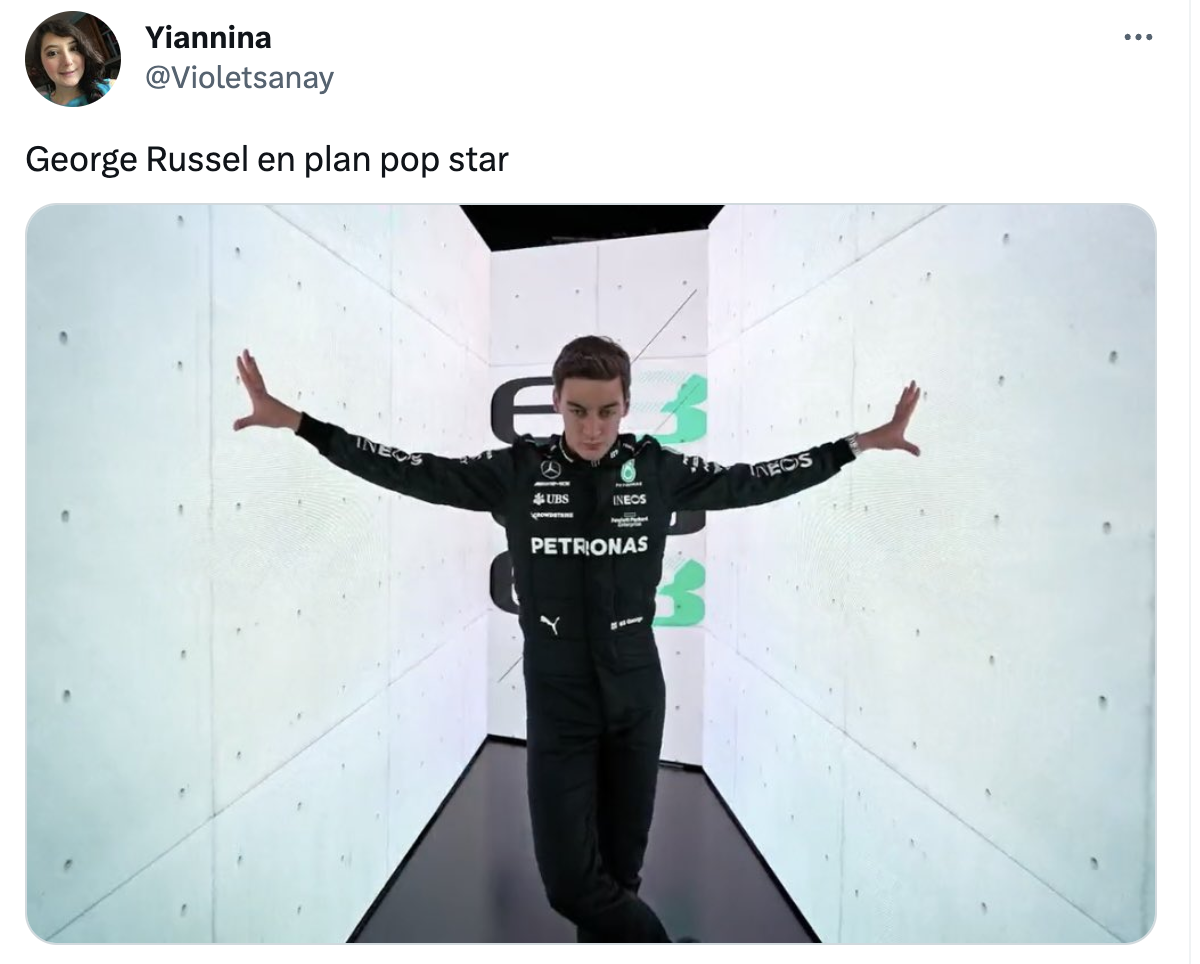 George Russell se llevó los memes del nuevo intro de Fórmula 1 2023
