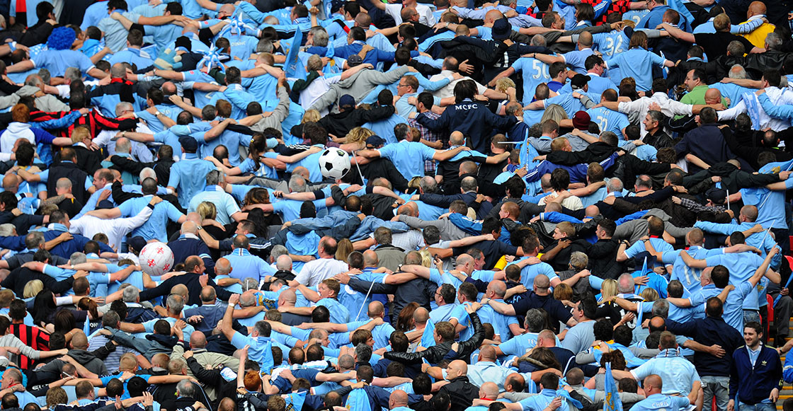 El origen del Poznan, el festejo de aficionados del Manchester City