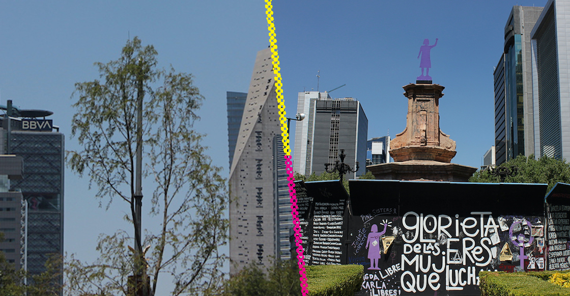 Glorietas del Ahuehuete y Cristóbal Colón en Paseo de la Reforma