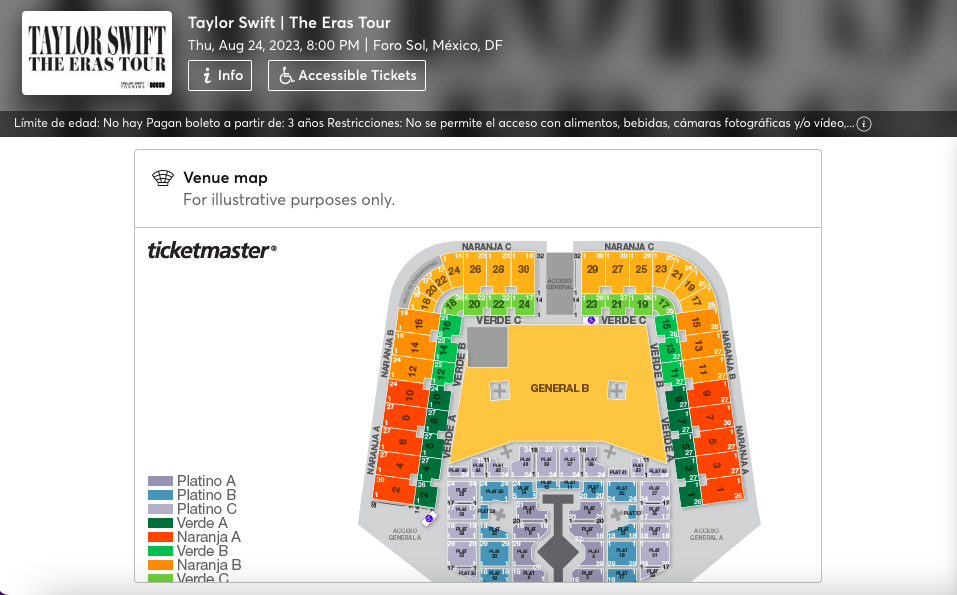 ¿Qué incluyen los paquetes VIP para el concierto de Taylor Swift?
