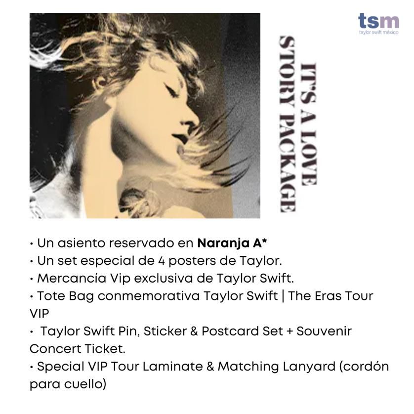 ¿Qué incluyen los paquetes VIP para el concierto de Taylor Swift?