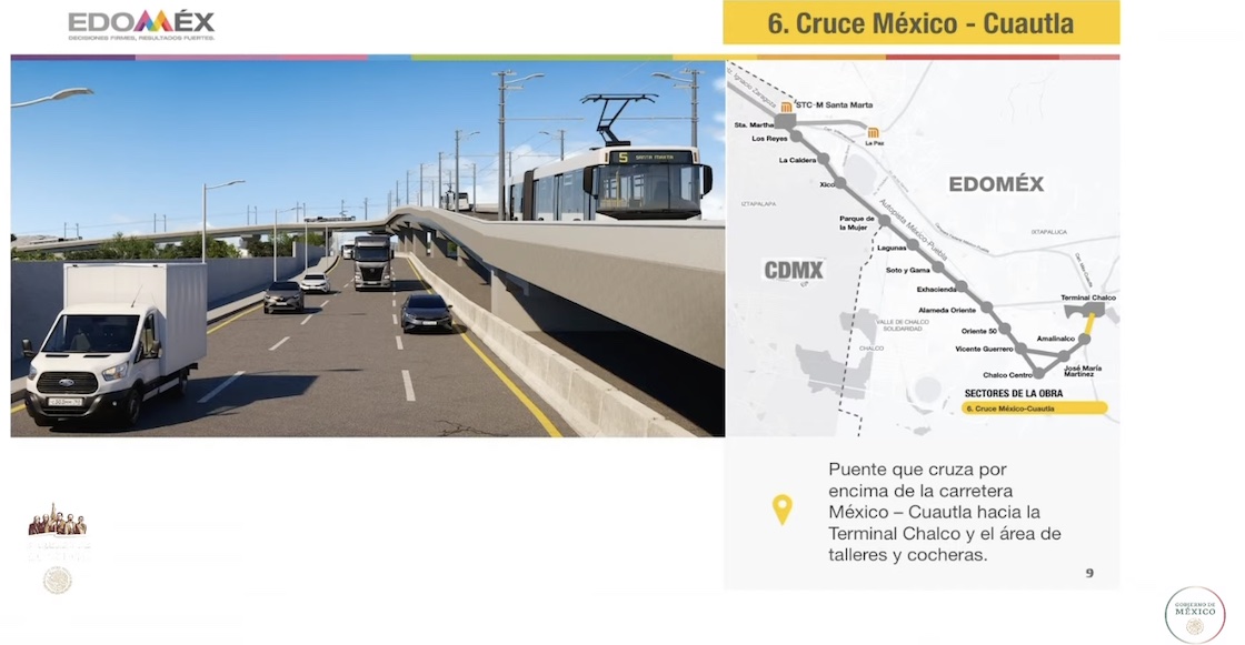 Estas serán las estaciones del Trolebús Chalco-Santa Martha