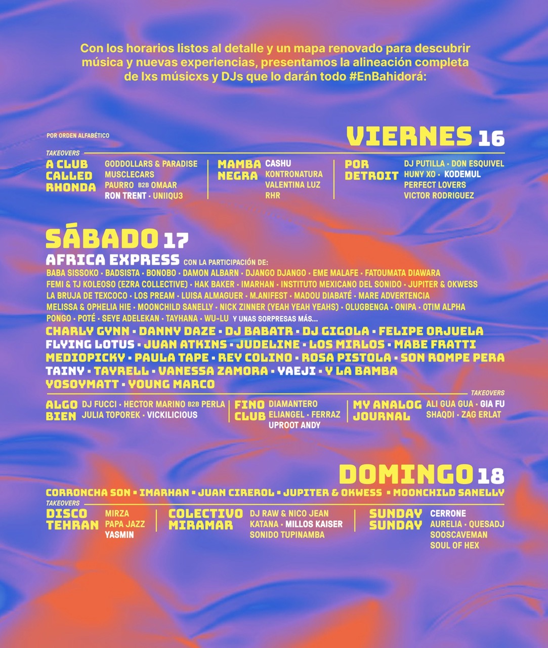 Cartel, precios y más detalles de Bahidorá 2024
