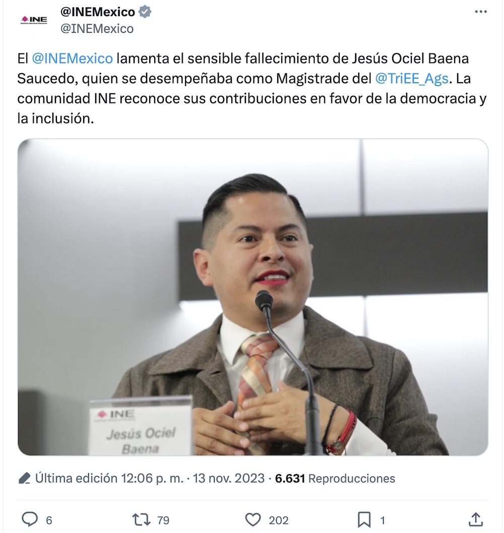 ¿Quién era Ociel Baena, le magistrade del Tribunal Electoral y ...