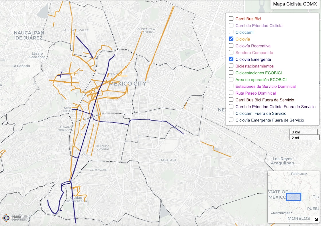 Mapa de las ciclovías y biciestacionamientos en CDMX: Acá las rutas