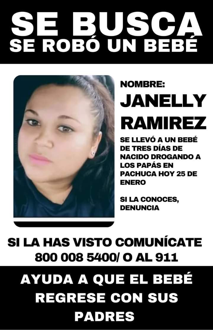Los sospechosos detrás del robo de un bebé en Hidalgo
