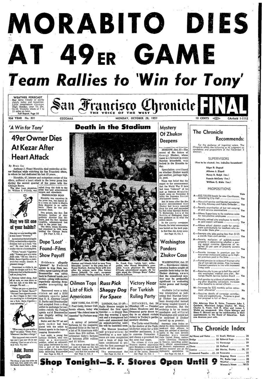 Tony Morabito, el fundador de los 49ers de San Francisco que falleció ...