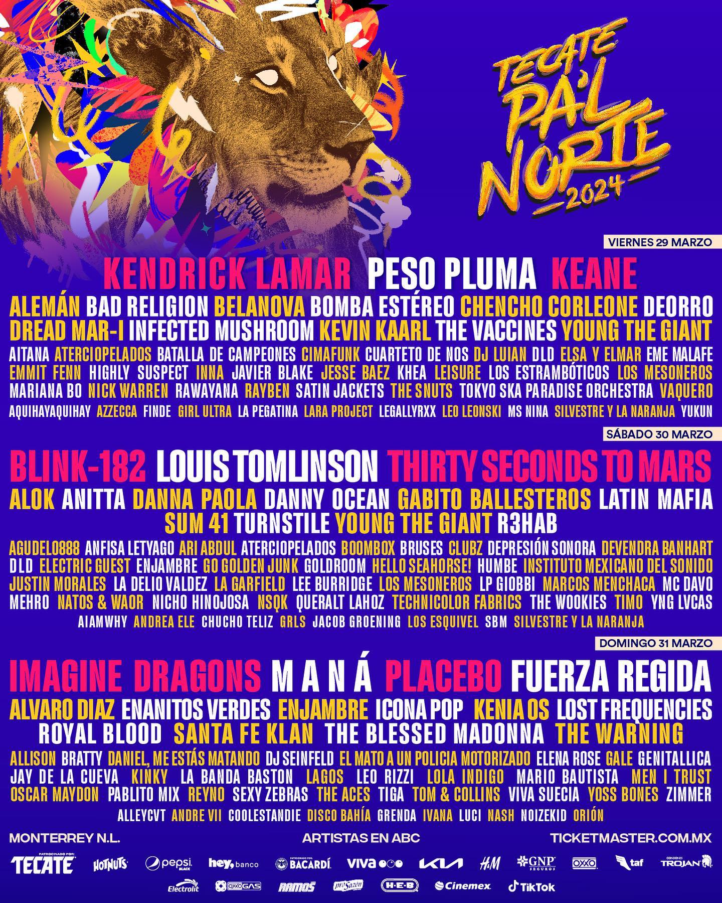 Mapa del Tecate Pa'l Norte y precios del festival
