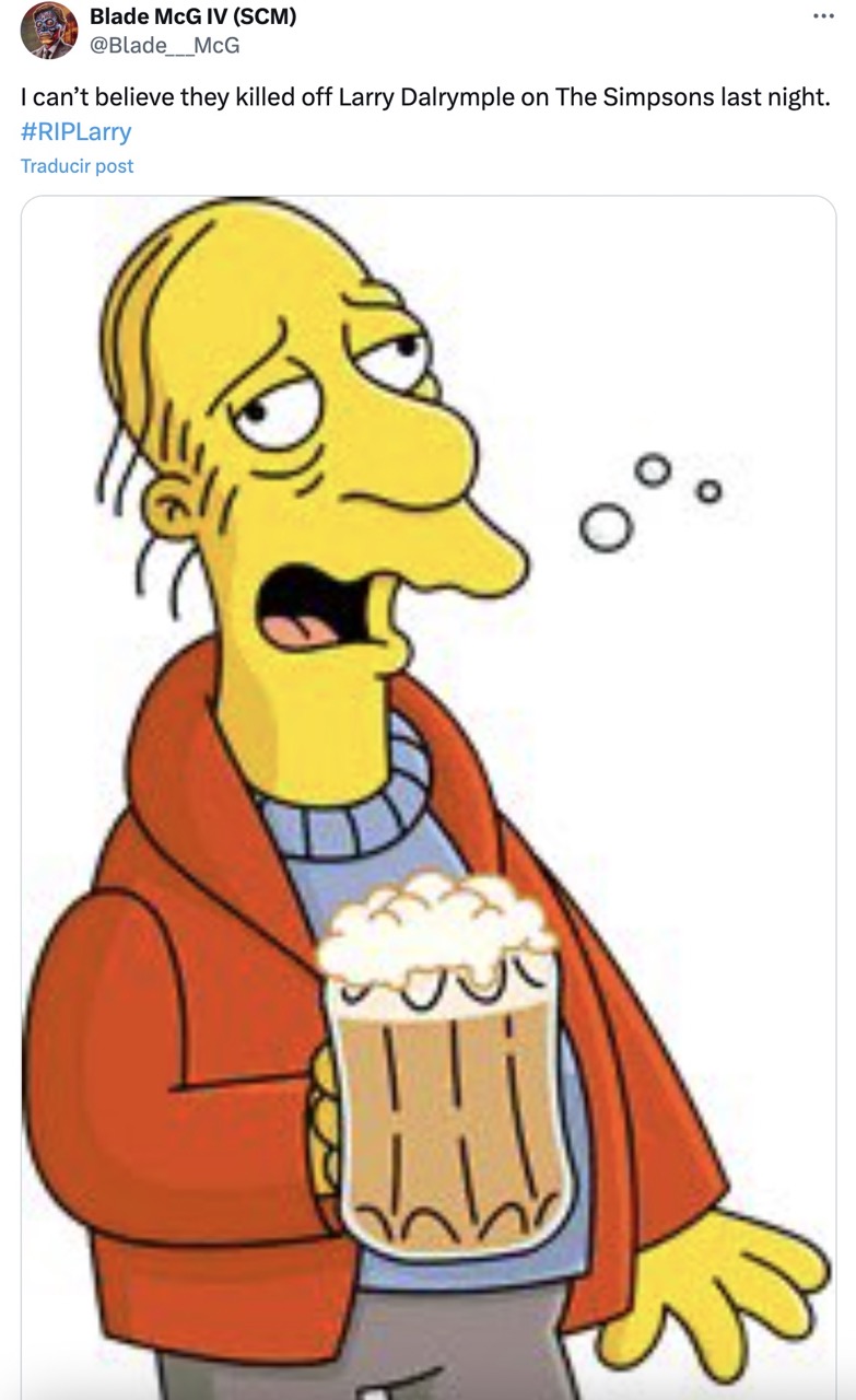 Larry de Los Simpson: Murió un icónico personaje secundario y los fans ...