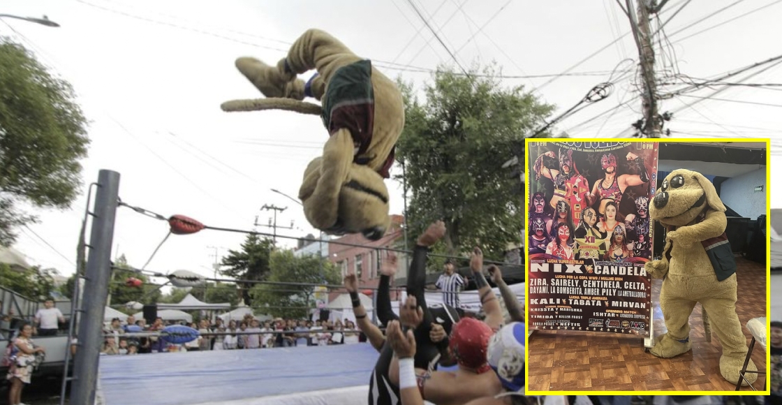 La historia de la botarga de perrito luchador que anda por CDMX