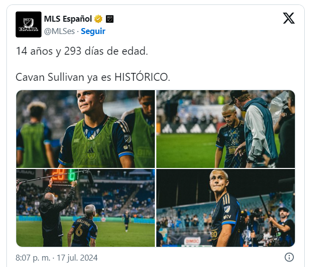 Cavan Sullivan: Quién es el jugador más joven en debutar en la MLS