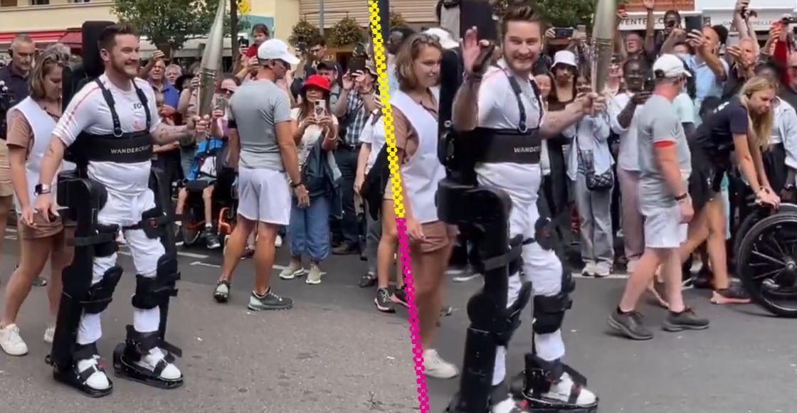 Kevin Piette, tenista parapléjico, camina con la antorcha olímpica ...