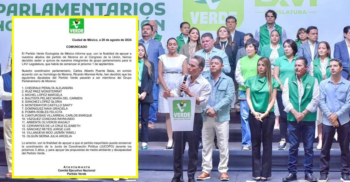 Cosas del Partido Verde: PVEM cede 15 de sus diputados a Morena, ¿por?