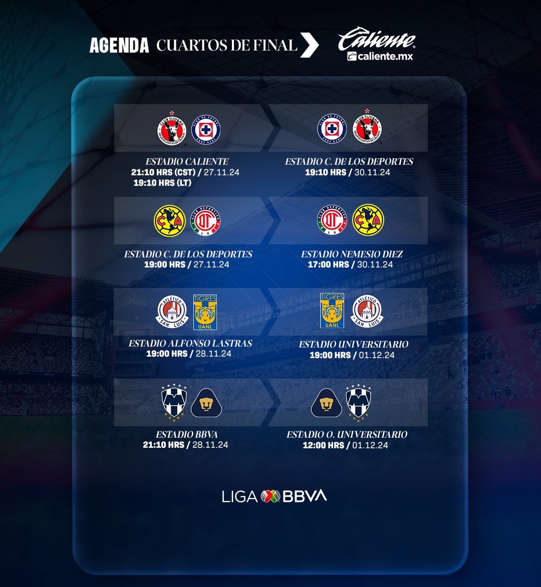 Días y horarios: Así queda la Liguilla de la Liga MX
