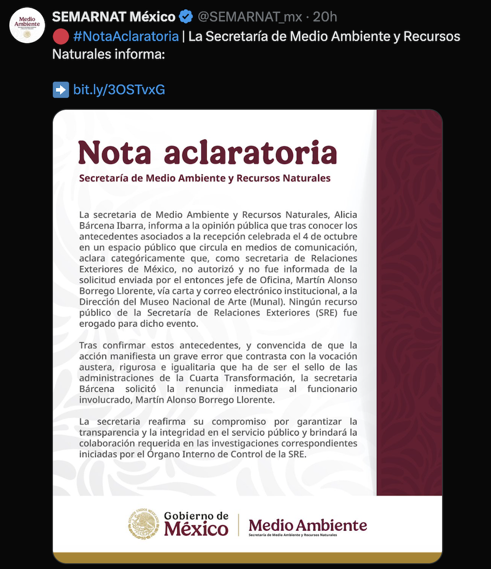 Alicia Bárcena dice que no sabía de boda en el MUNAL... pero aparece en ...