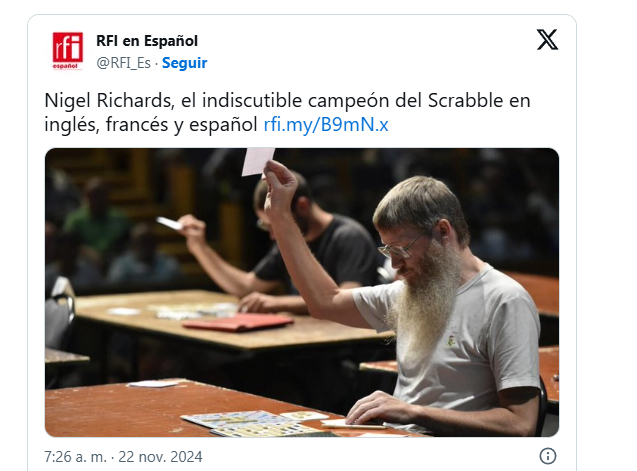 Nigel Richards, el campeón mundial de Scrabble en español sin hablar ...