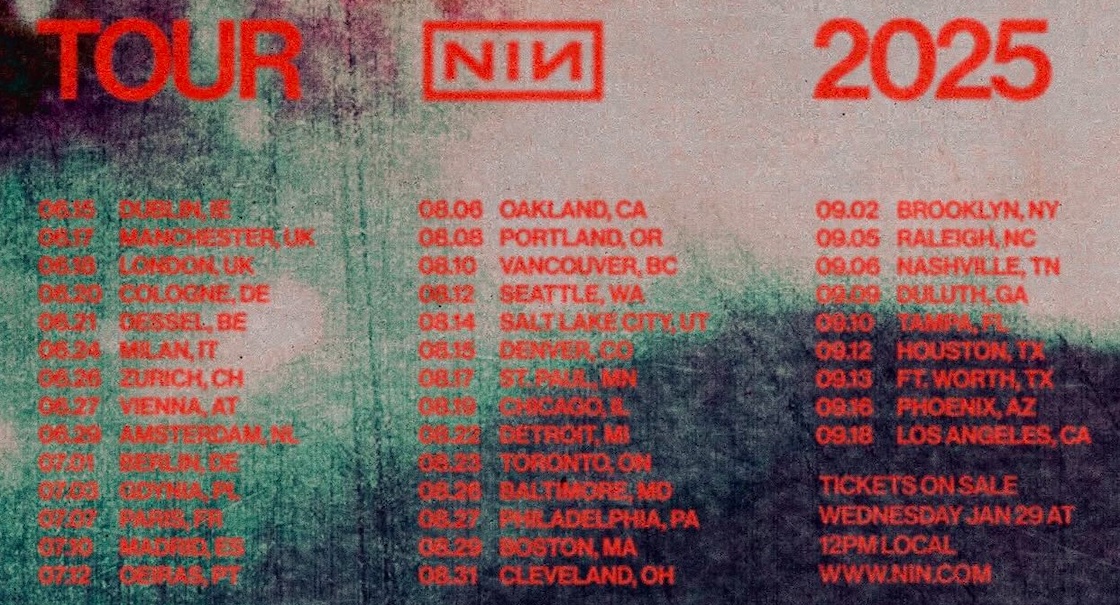 NIN anuncia fechas de su "Peel It Back Tour 2025"