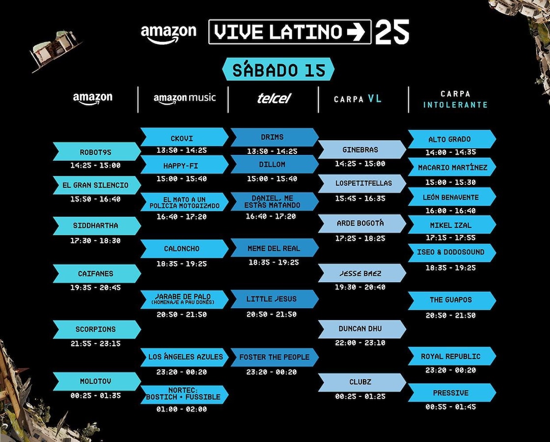 Vive Latino 2025: Cartel completo, horarios por día, fechas y boletos
