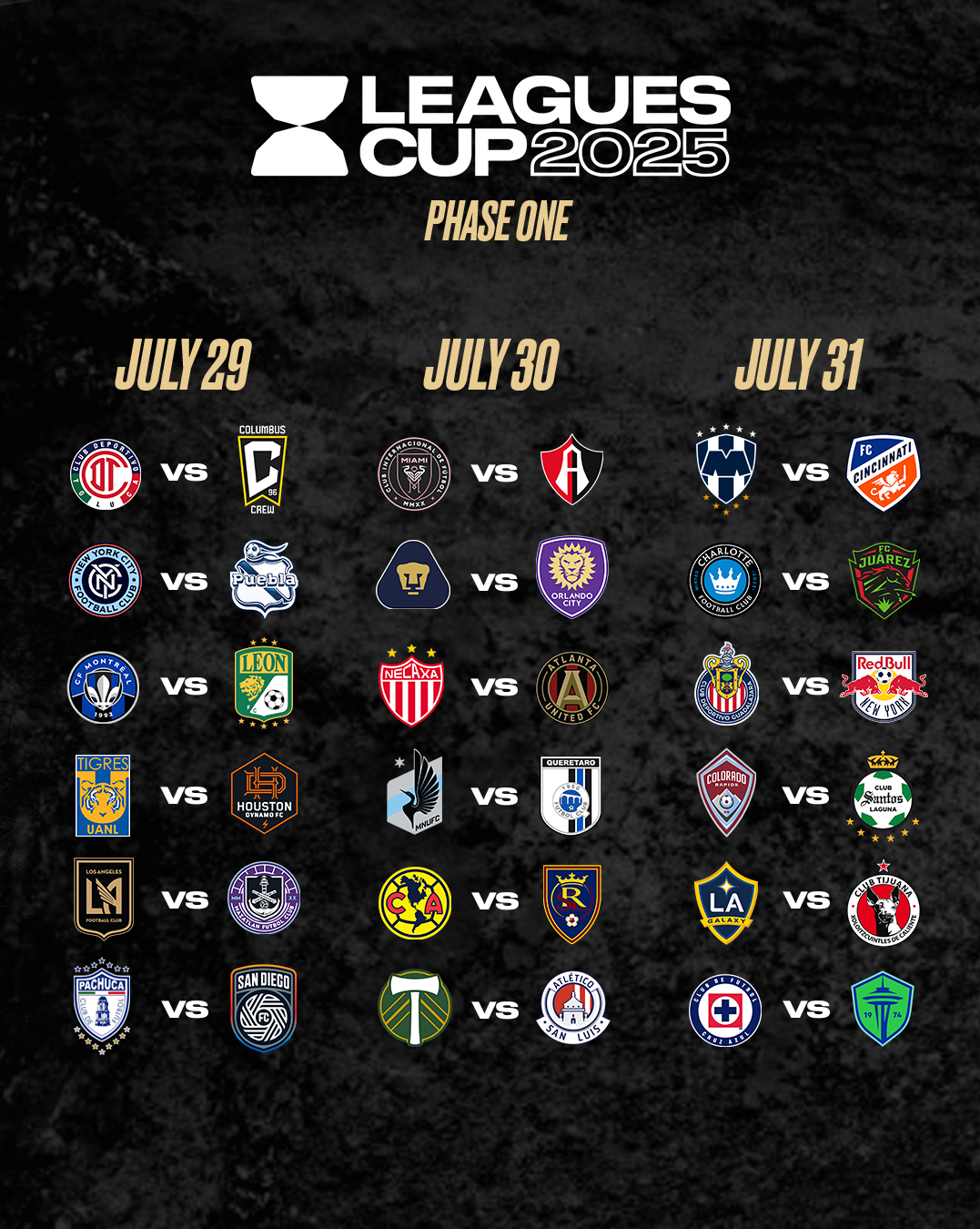 Revelan el calendario de la Leagues Cup 2025