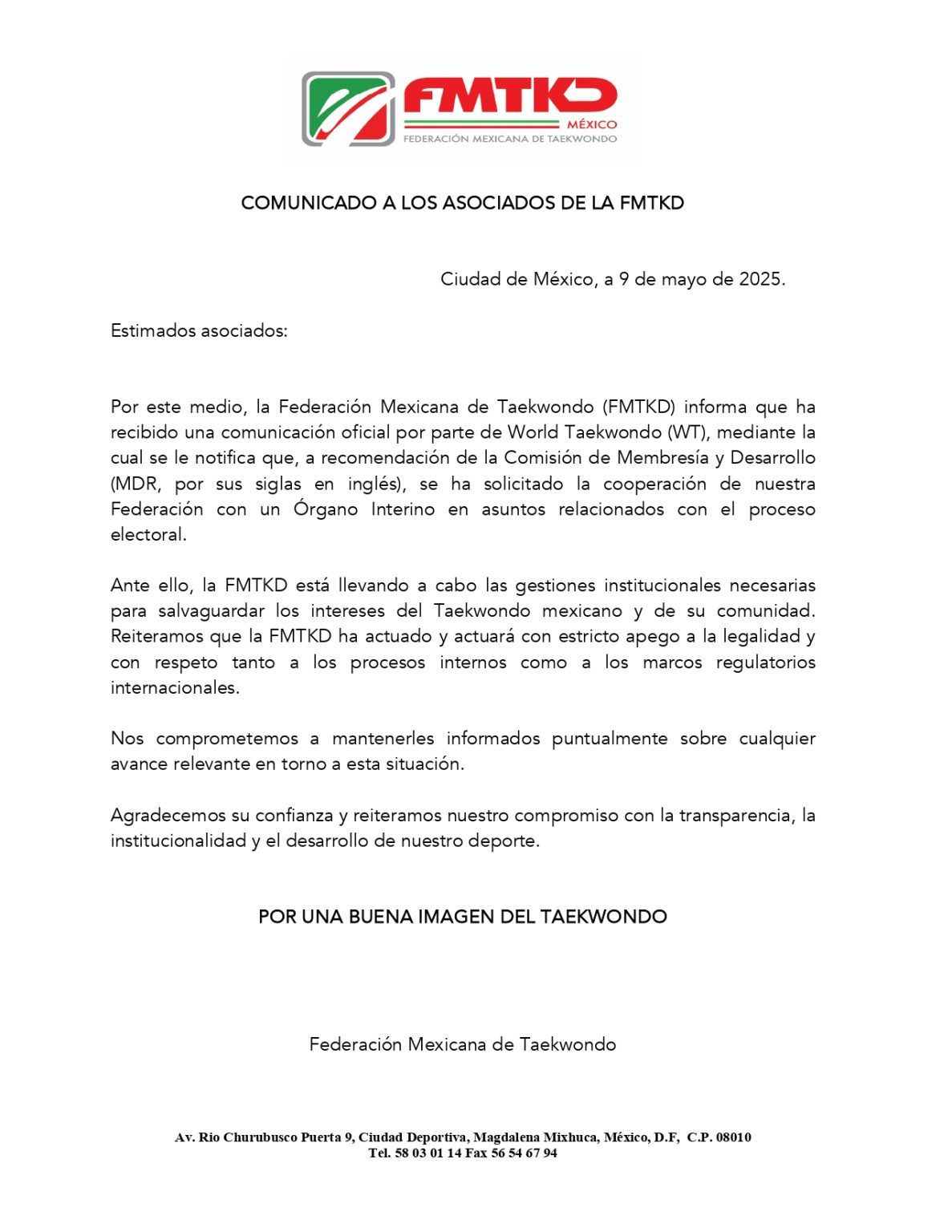 Consejo Mundial de Taekwondo suspende a México