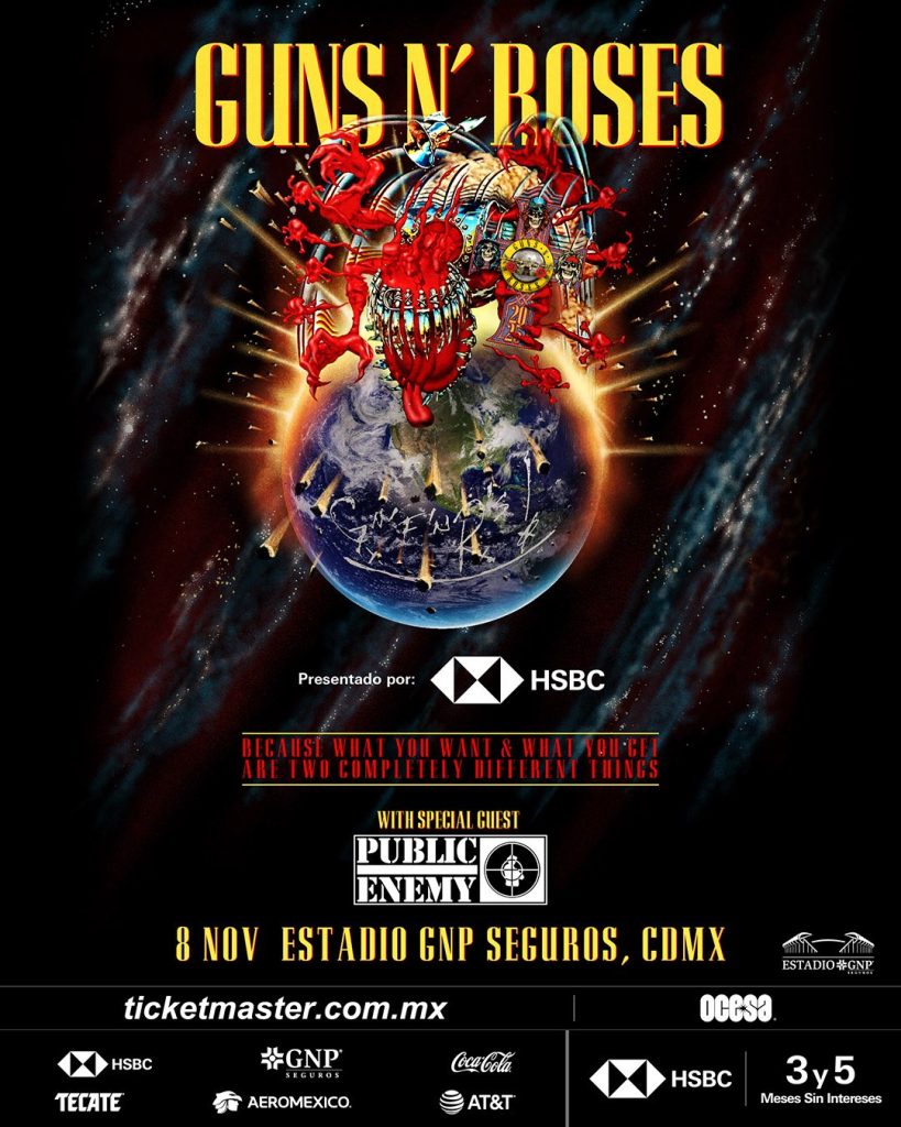 Guns N' Roses regresa a México y Public Enemy se unen a la presentación