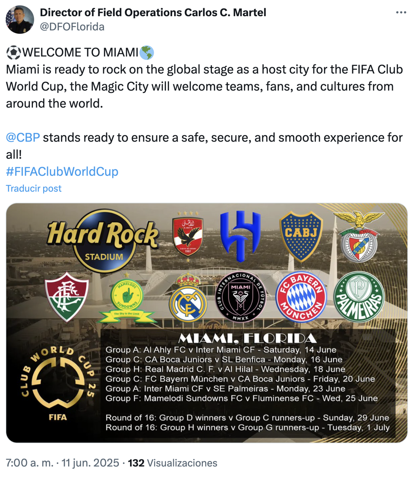 ICE y CBP estarán en partidos del Mundial de Clubes "por seguridad"