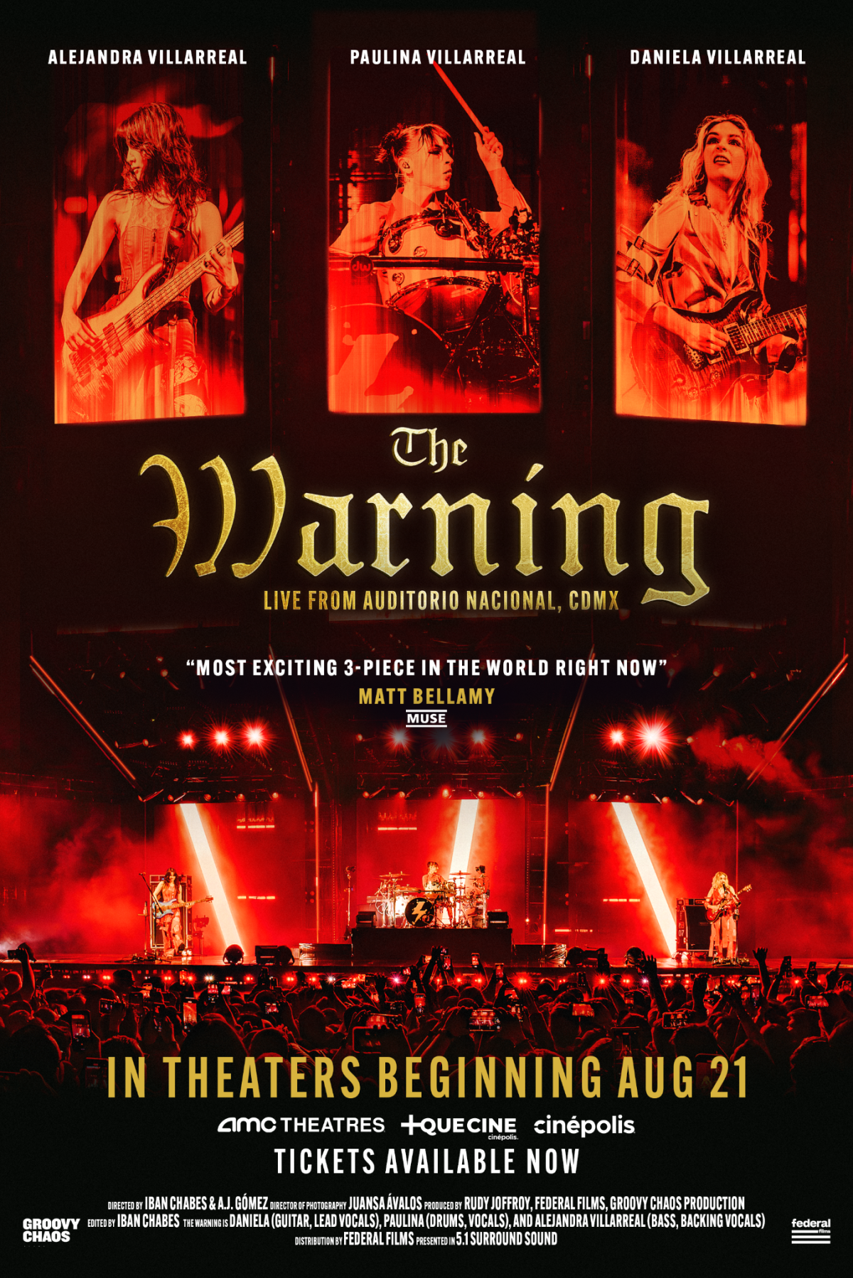 Concierto de The Warning en el Auditorio Nacional se proyectará en cines