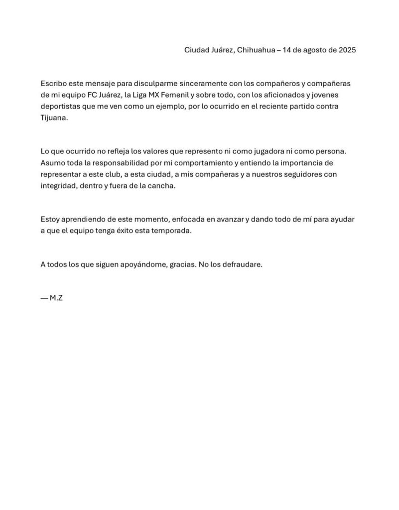 Miah Zuazua se disculpa por la pelea con Natividad Martínez