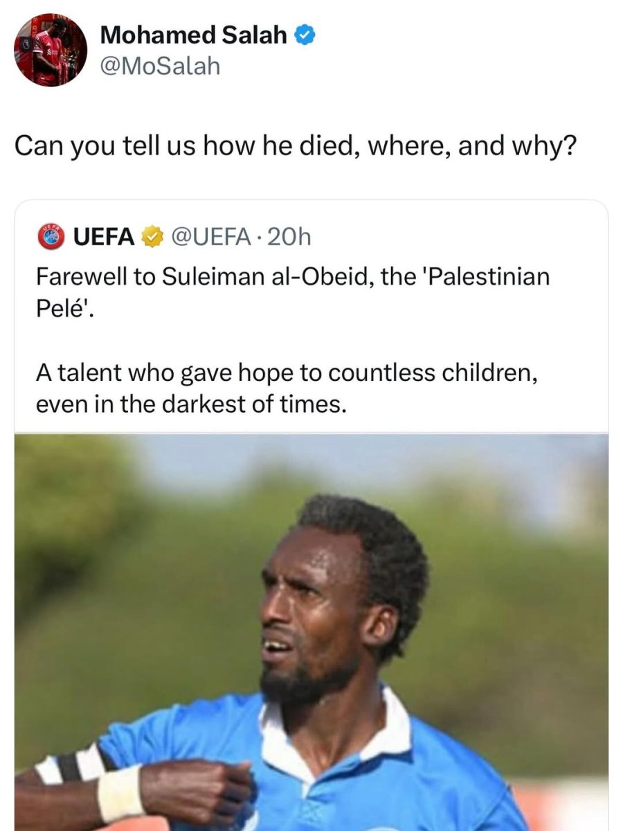 Salah reta a UEFA por muerte del ‘Pelé Palestino’ a manos de Israel: "Digan cómo murió"