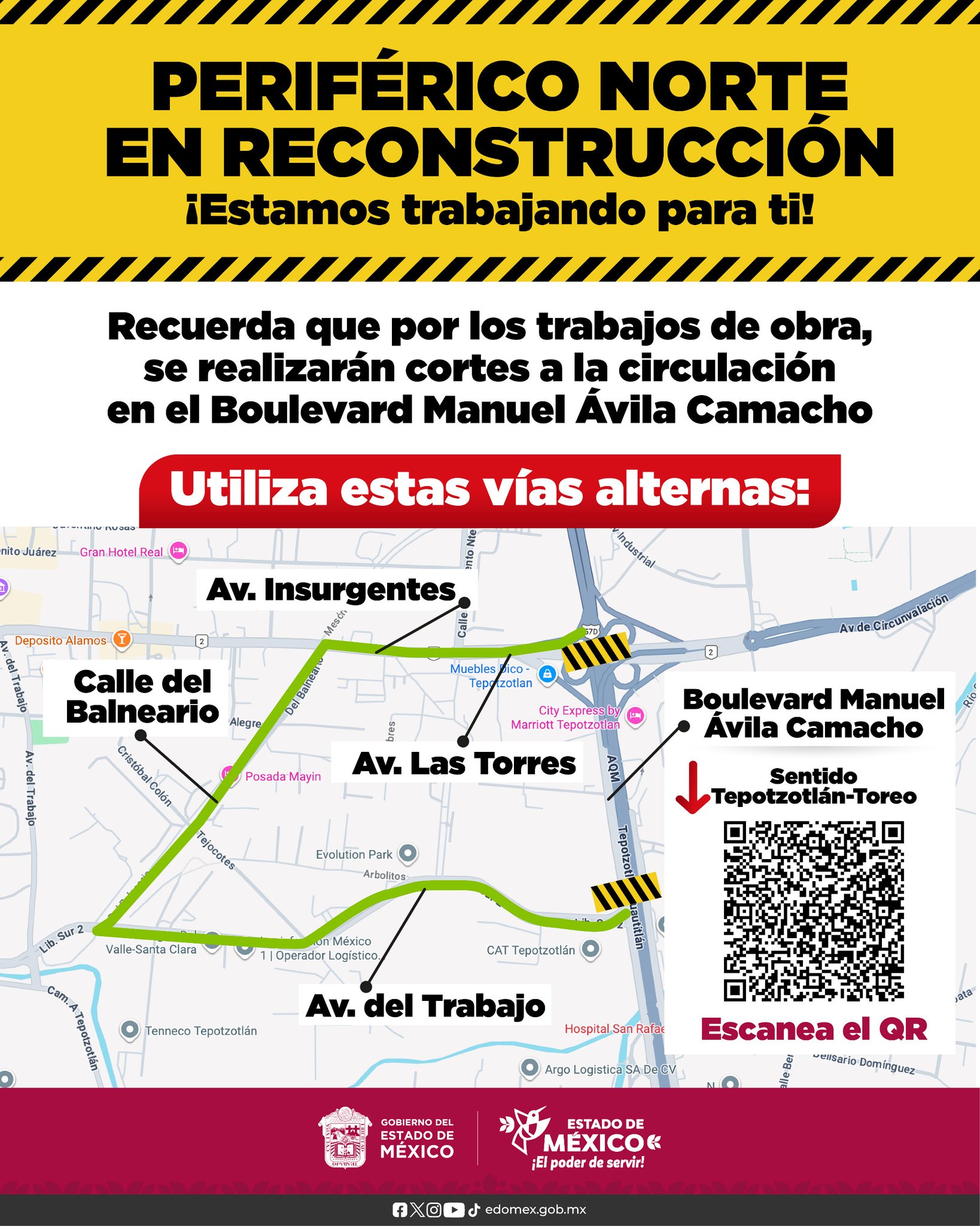 Reconstrucción de Periférico Norte: Afectaciones, horarios y rutas alternas