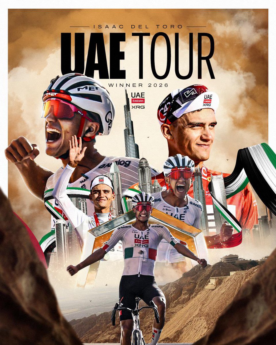 Isaac del Toro hace sonar el himno de México tras coronarse en el UAE Tour