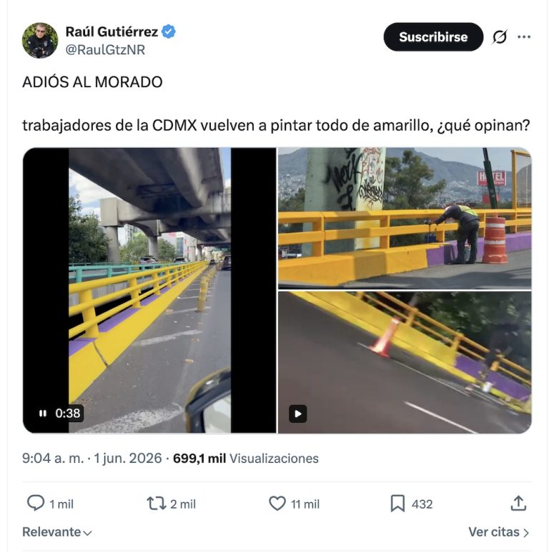 ¿Se acabó la 'ajolotización'? CDMX vuelve a pintar de amarillo los puentes