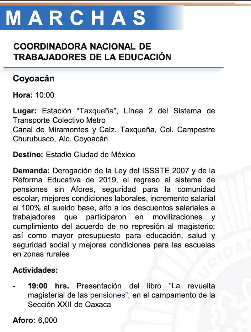 Bloqueo en Tlalpan: CNTE protesta y marcha de Tasqueña al Estadio ...